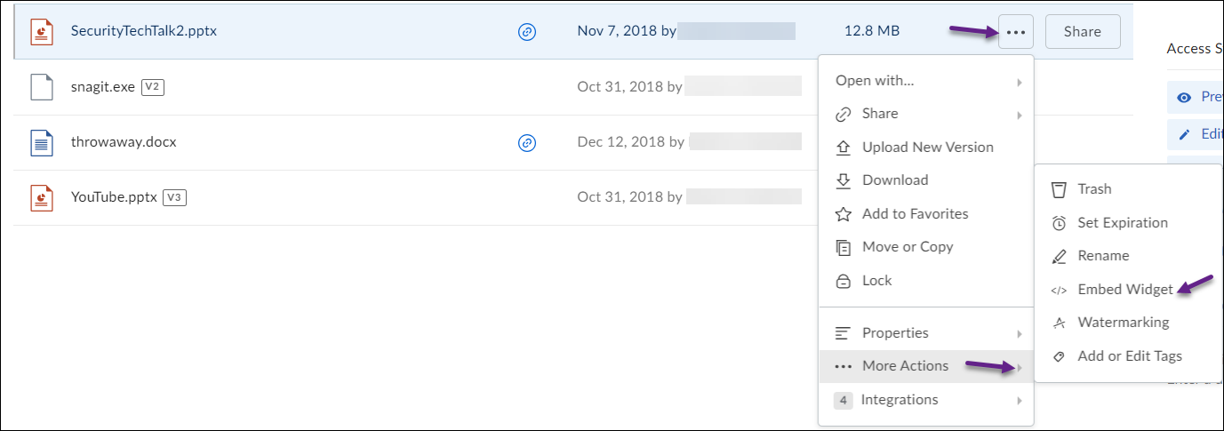Single Click to Select The File Or Folder And Click On The Three 