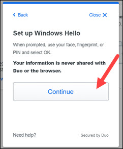 How to set up Windows Hello for Duo