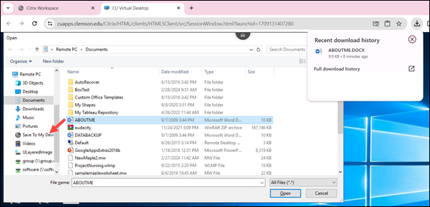 How to download files from CUAPPS on U: Drive to your computer's hard drive