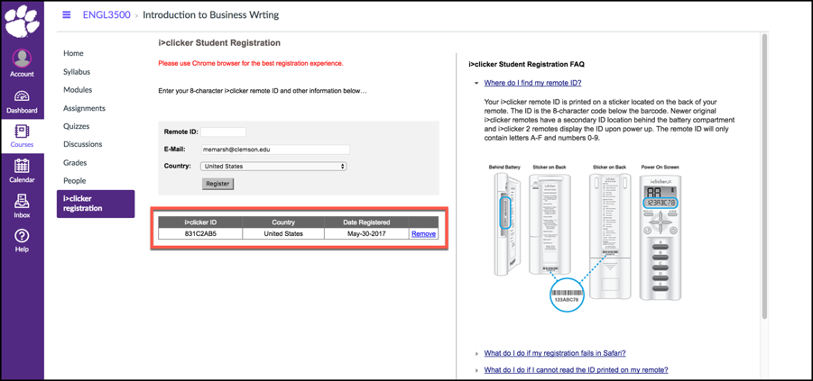 HOW TO: Registering Student iClickers