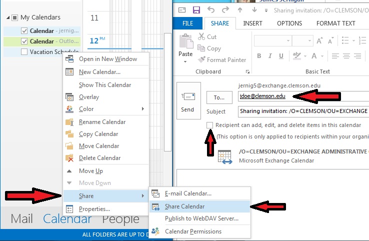 HOW TO : Exchange - Share Secondary Calendar for Outlook 2010 and 2013